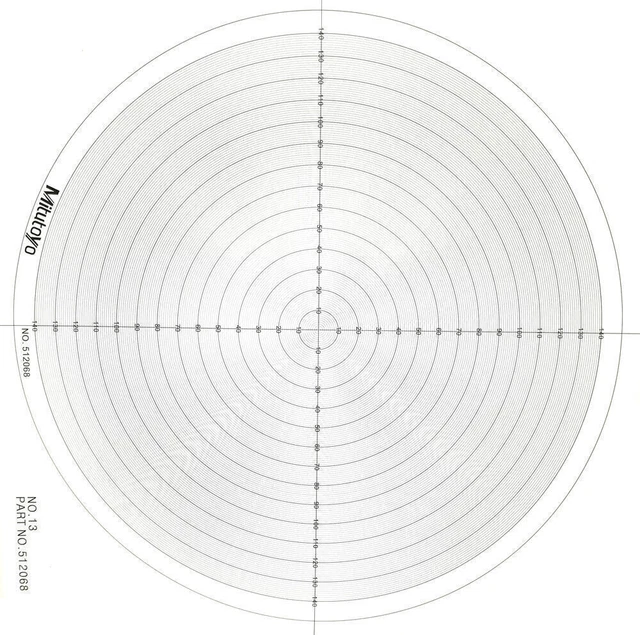 OPTICAL COMPARATOR CHART For Profile Projector Overlay Chart Mitutoyo ...