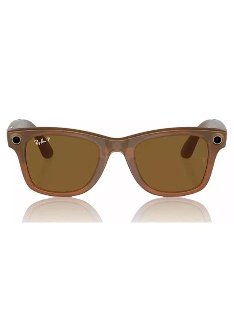 RAY-BAN META WAYFARER RW4006 Smart Caramel Brown & Caramel Polarized ...