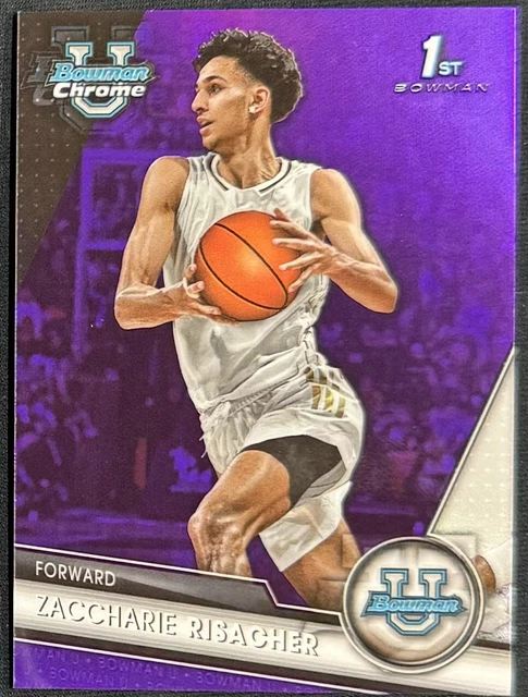 2023-24 ZACCHARIE RISACHER Bowman Université chrome violet réfracteur ...