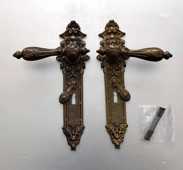 ANTIK MESSING TÜRBESCHLAG Türdrücker Türgriffe Türklinken Gründerzeit S86-1A EUR 79,90 - PicClick DE