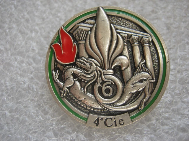 RARE ANCIEN INSIGNE Genie Legion Etrangere 6° Reg 4° Compagnie (Dos ...