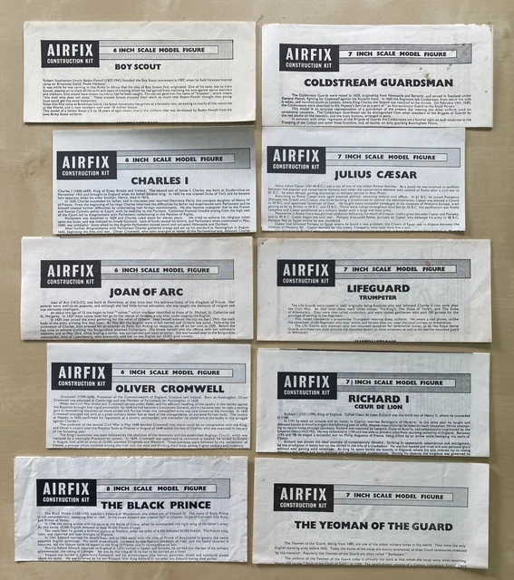 AIRFIX INSTRUCTION SHEETS - 1/12 scale model figures - select from list ...