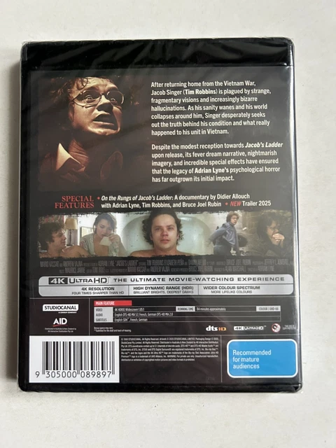 JACOB’S LADDER 4k Ultra HD Blu-Ray Tim Robbins Brand New Sealed £21.49 ...
