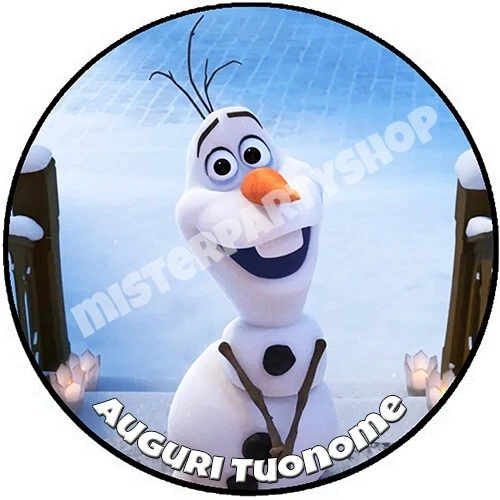 CIALDA - OSTIA per torte Olaf Frozen - tonda! Anche A3 personalizzabile ...