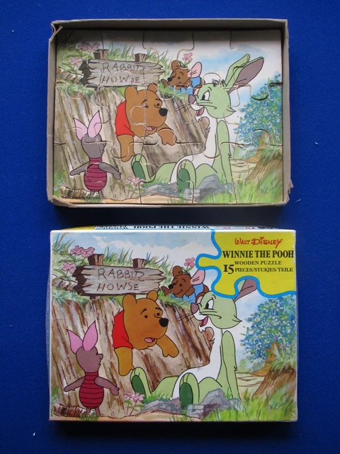 VINTAGE HOPE PLYWOOD Jigsaw Puzzle ' Winnie the Pooh ' 15 Pieces 1970's ...