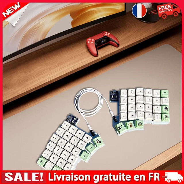 FR SPLIT KEYBOARD Wired Left Right Hand Keyboard Hot Swap Support QMK ...