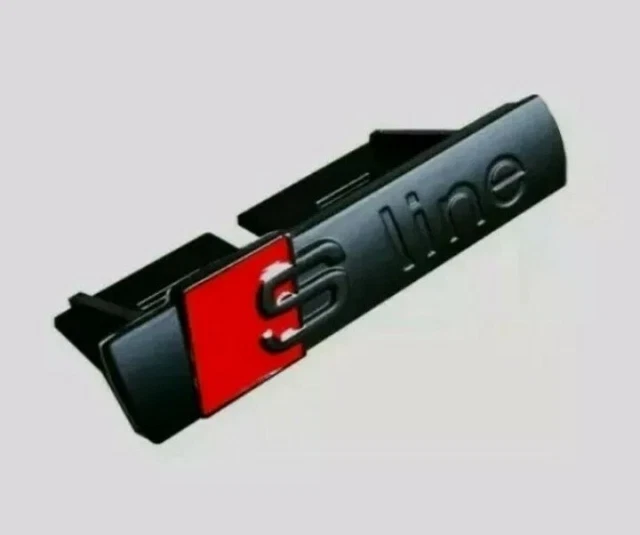 AUDI S-LINE GRILL Schriftzug Kühlergrill Emblem Logo Schwarz Matt Neu ...