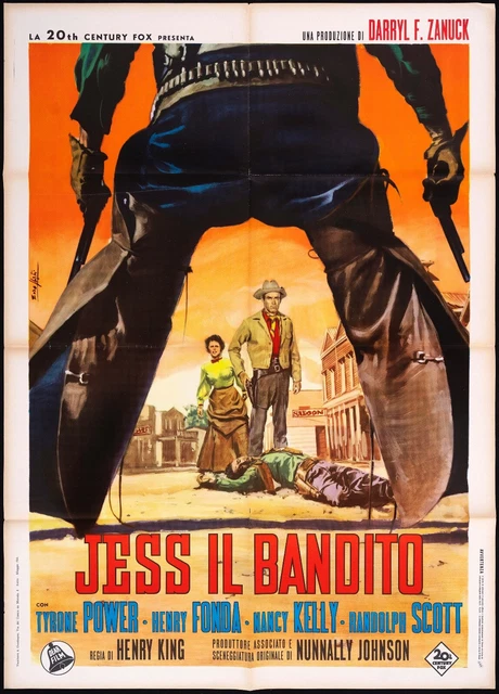 JESS IL BANDITO Manifesto Henry Fonda Tyrone Power R-1964 Jesse James ...