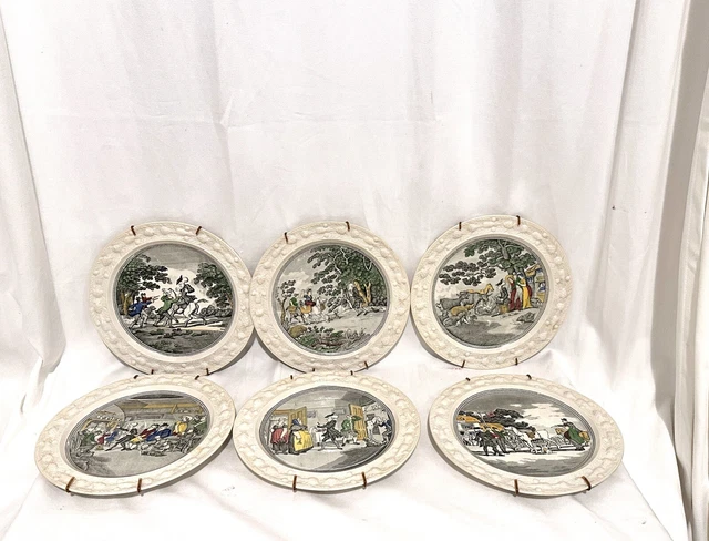 SET OF (6) Adams English Ironstone DR. SYNTAX Micratex Plates £49.12 ...