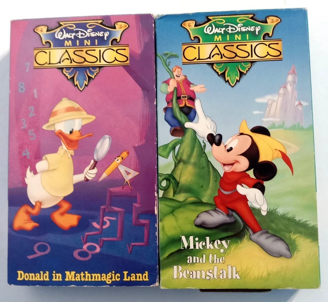 2 WALT DISNEY Mini Classics VHS Movies Mickey & Beanstalk, Donald ...