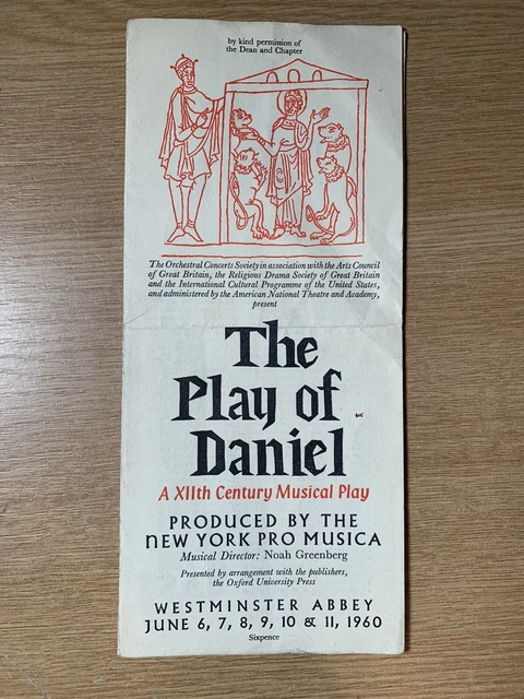 RARE 1960 THE Play Of Daniel 12th Century Musical Programme Westminster ...