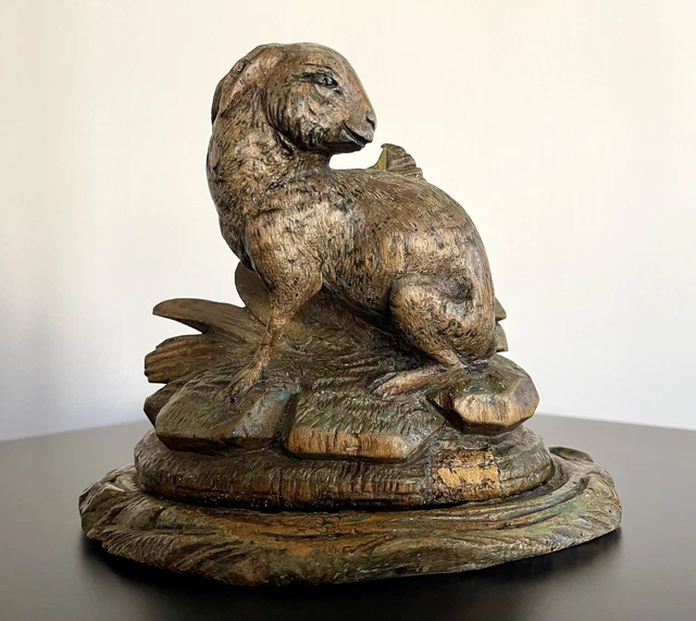 ANCIEN AGNUS DEI en bois sculpté XVIII 18 ornement statue église autel ...