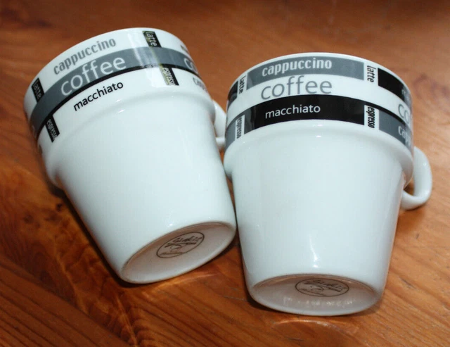 SIAKI ORIGINAL COFFE ceramic mug x2 - White & Grey strip £23.99 ...