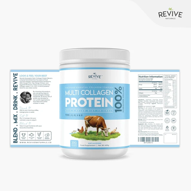 MULTI COLLAGEN PROTEIN Powder 400G - Types I, II, III, V & X ...