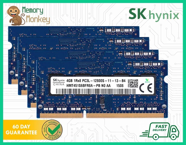 SK HYNIX LAPTOP 12800 1600 4GB memory DDR3L RAM SODIMM PC3L ...