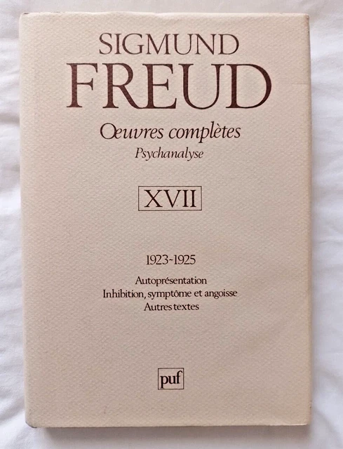 OEUVRES COMPLÈTES DE Freud Tome 17 : 1923 - 1925 ed Puf Psychanalyse ...