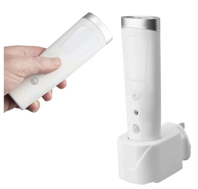 RECHARGEABLE TORCH LED Light with Sensor Emergency Detector Night Plug ...