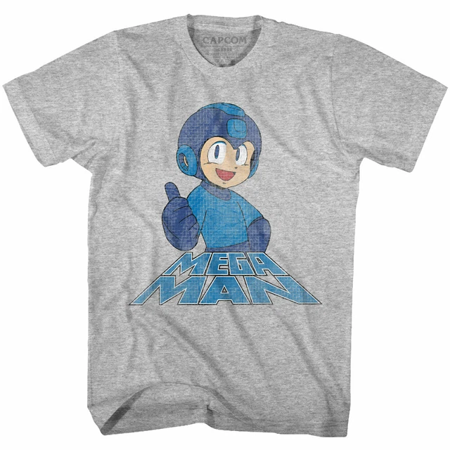 T-SHIRT HOMME MEGA Man 80'S Capcom Jeu Vidéo Blue Bomber Thumbs Up ...