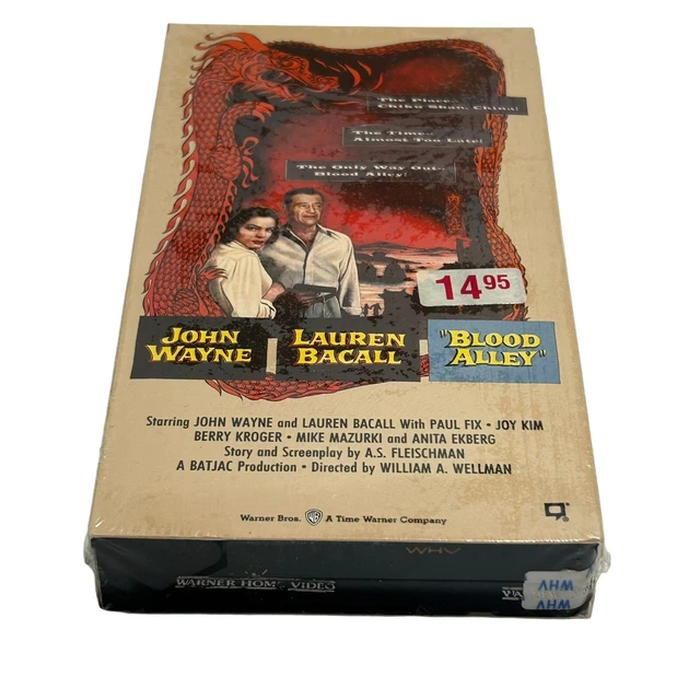 BLOOD ALLEY VHS New Sealed Warner Bros 1955 1983 1991 John Wayne Lauren ...