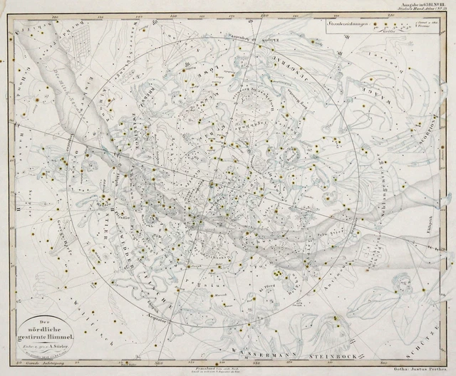 STAR MAP UNIT. Starry Sky Original Copperplate Map Stieler 1834 £52.47 ...