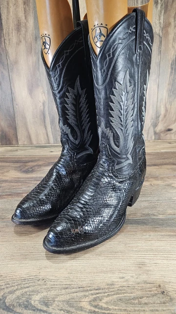 RARE TONY LAMA Black Cobra Skin Cowboy Boots Men's Size 10 D £218.46 ...