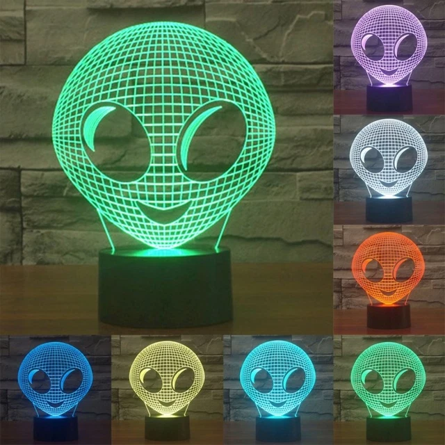 3D TOUCH LED Night Light, 7 Colour Changing, USB/AA Powered, ABS ...