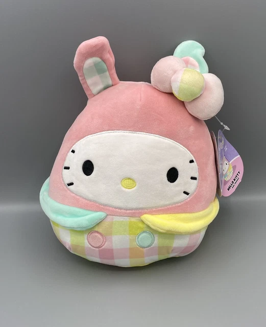 SQUISHMALLOWS HELLO KITTY Easter Bunny Plush Toy Sanrio Kellytoy Pink ...