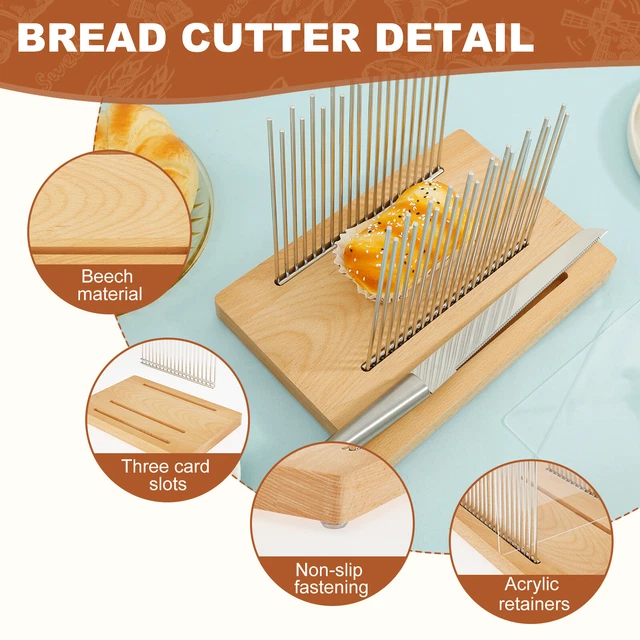 BREAD CUTTING GUIDE Homemade Bread Slicer With 3 Slots Adjustable Width ...