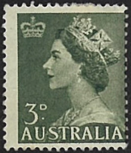 1953 AUSTRALIAN OFF Centre 3d Error Stamp - Queen Elizabeth II ...