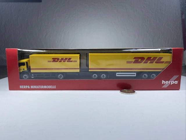 MB280 HERPA 1:87 HO LKW MAN TGA DHL Nr 151269 Gigaliner Roadtrain neu ...