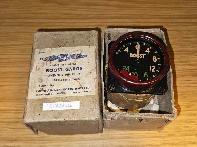 WW2 WWII RAF Lancaster Mosquito +24lb 6A/1581 Boost Gauge Flugzeug ...