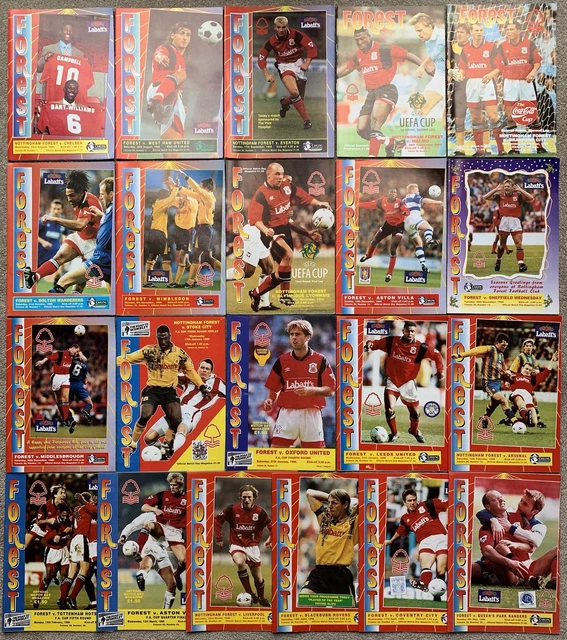 NOTTINGHAM FOREST FC 1995 1996 FOOTBALL PROGRAMME COLLECTION NFFC ...