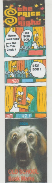 2024 SIMPSONS ON Price is Right show with Bob Barker Book mark yeppers ...