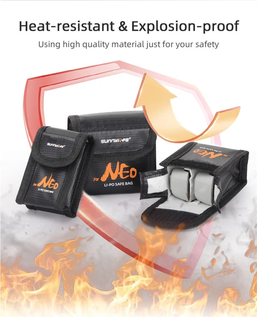 FOR DJI NEO Drone Battery Safe Bag Li-Po Safe Bag Protective Explosion ...