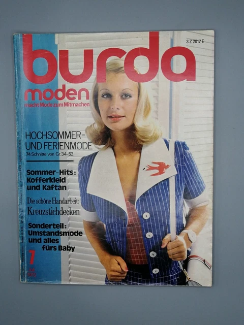 BURDA MODEN ZEITSCHRIFT 7/1972 mit Schnittmustern+Arbeitsanleitung EUR 14,99 - PicClick FR