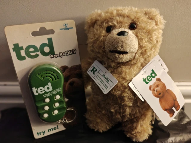 TED THE MOVIE Talking Teddy Bear SET Ted In Your Pocket Key chain 8inch ...