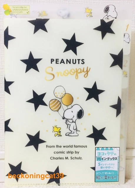 PEANUTS SNOOPY A4 Size File Folder 5 Pockets Woodstock Famous Comic ...