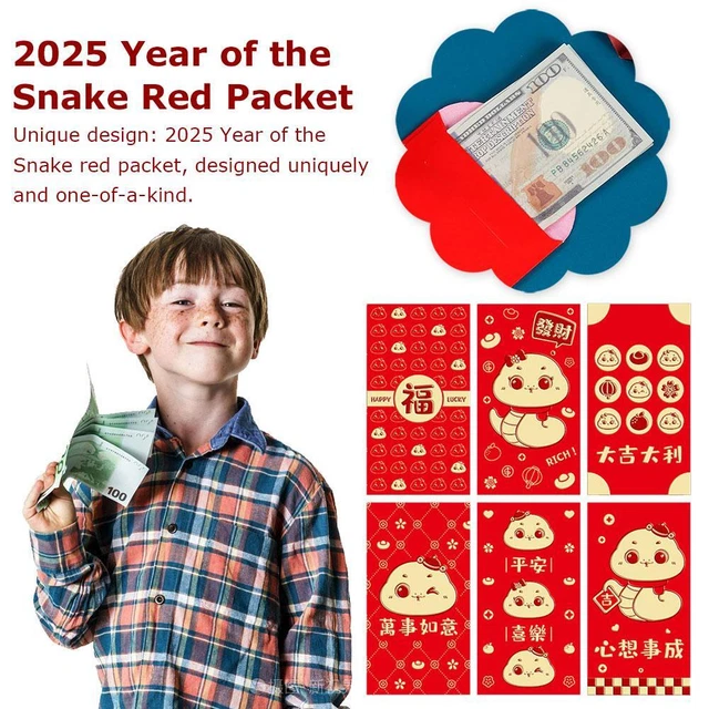 2025 YEAR OF the Snake Red Packet 2025 NEW B E S T A3H6 £3.95 - PicClick UK