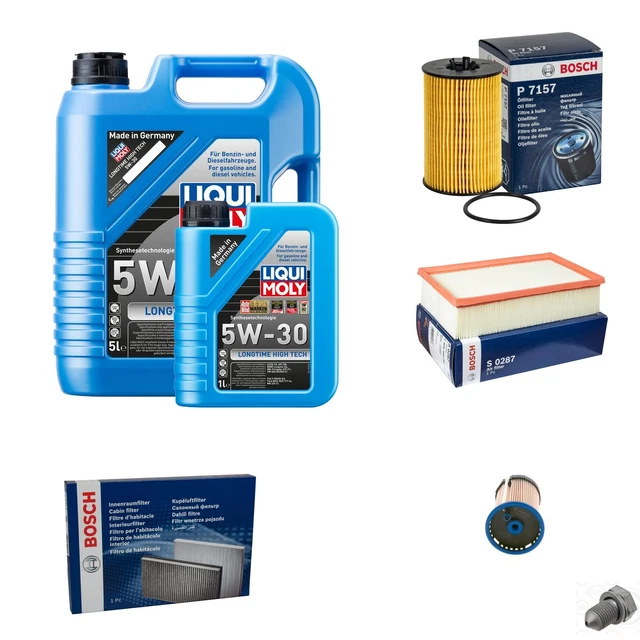 BOSCH INSPECTION SET 6L Liqui Moly Longtime High Tech 5W-30 pour VW ...