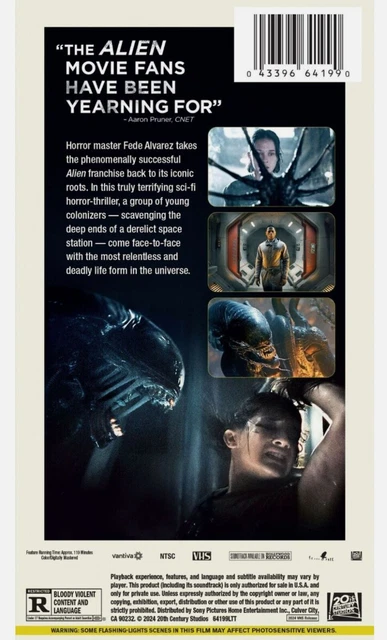 ALIEN ROMULUS (VHS) Limited Edition 2024 Retro Aliens Sci-fi IN STOCK ...