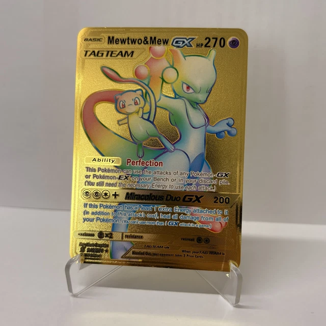 MEWTWO&MEW GX HP270 Metal Pokémon Card-Collectible Gift Display £6.35 - PicClick UK