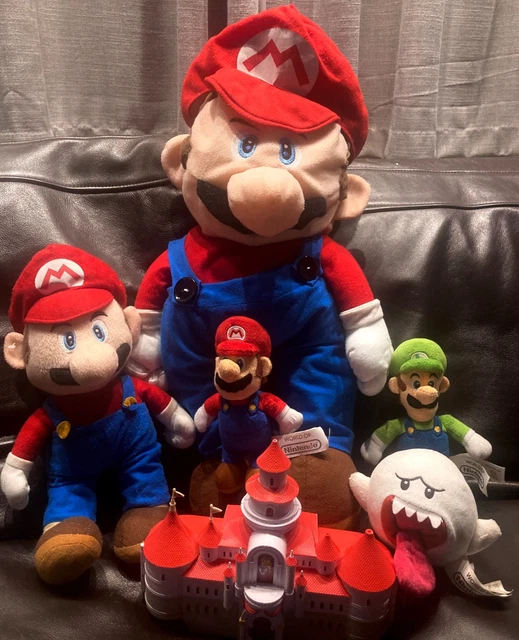 SUPER MARIO PLUSH Bundle, Mario, Luigi, Boo + Mushroom Kingdom £21.50 ...