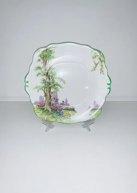 ROYAL ALBERT, CROWN China - Greenwood Tree, tab handled cake / gateau ...