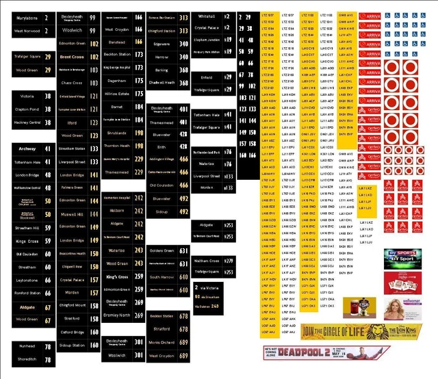 WATERSLIDE TRANSFERS 1/76 scale sheet for "Buses in London Arriva" £15. ...