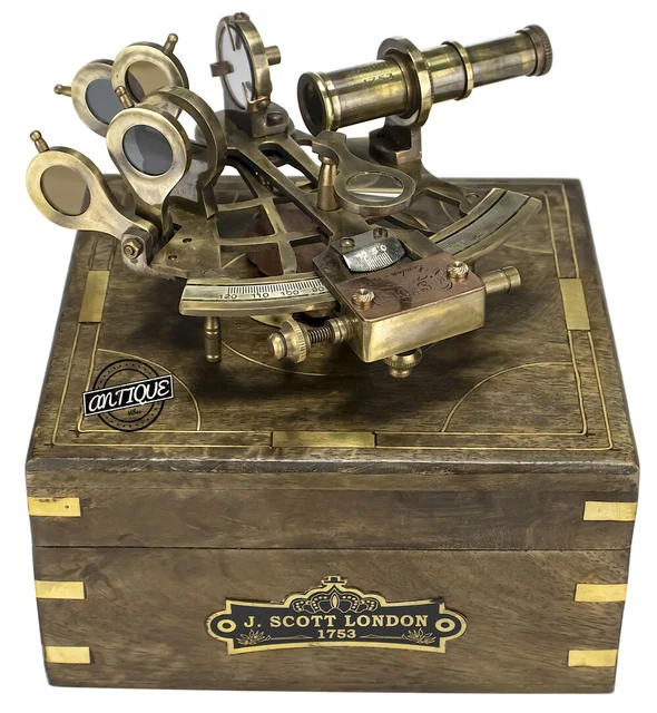 LAITON BATEAU SEXTANT En Bois Boîte Vintage Ancien Marin Navigation Boussole EUR 62,75 - PicClick FR