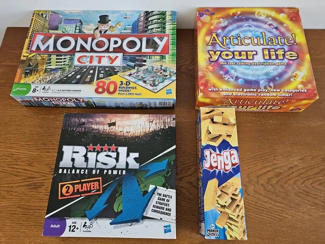 FAMILY KIDS BOARD Games Bundle: Monopoly, Risk, Jenga, Articulate Your Life. EUR 35,50 - PicClick DE