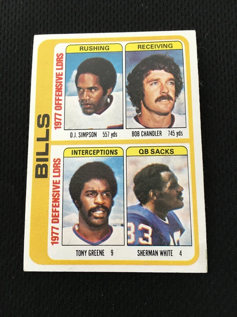 OJ SIMPSON BUFFALO Bills Team Leaders Topps 1978 Football Card $6.99 ...