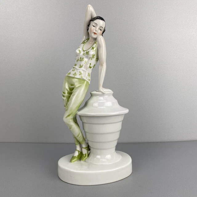 HEUBACH ALADIN PORZELLAN-FIGUR / Rauchverzehrer / Lampe - Art déco um ...