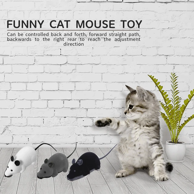 WIRELESS PLUSH ELECTRONIC Mice Interactive Cat Mechanical Motion Kitten ...