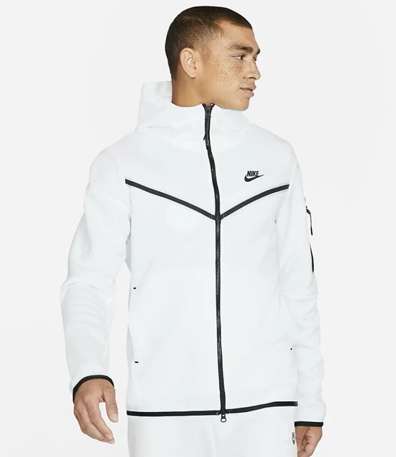 NIKE SPORTSWEAR TECH Fleece Windrunner Mens Hoodie White Extra Small ...